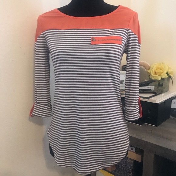 Roly Poly | Tops | Roly Poly Orange Brown Stripped Top Euc | Poshmark